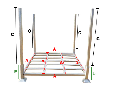 Square Tube Foldable Stacking rack Demountable Stacking rack Stackable Rack