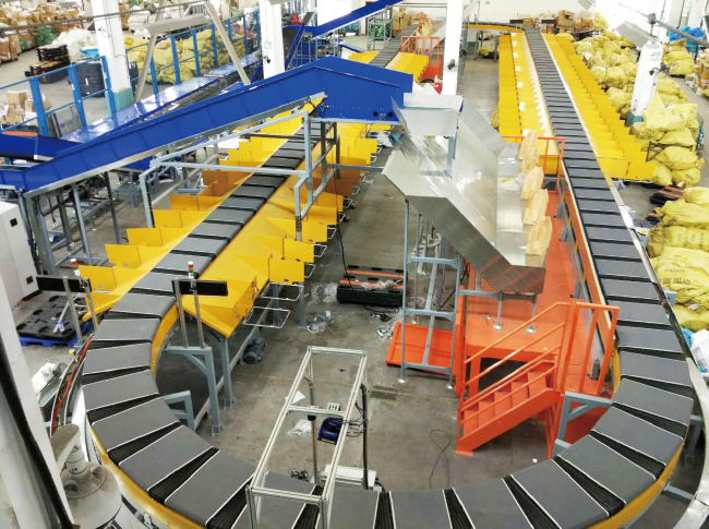 Carton Sorting Conveyor System Flexible Gravity Roller Conveyor System ...