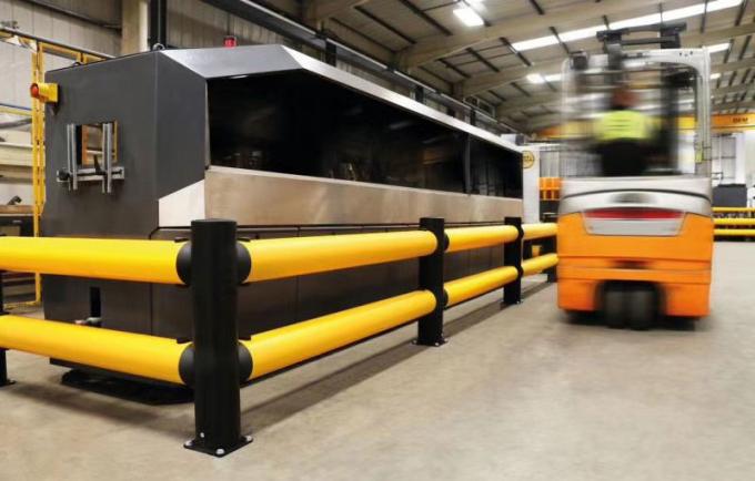 Double Rail Fence Warehouse Safety Barrier Traffic Guardrails