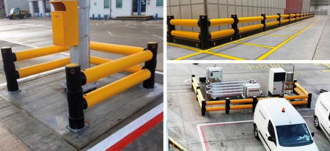 Double Rail Fence Warehouse Safety Barrier Traffic Guardrails