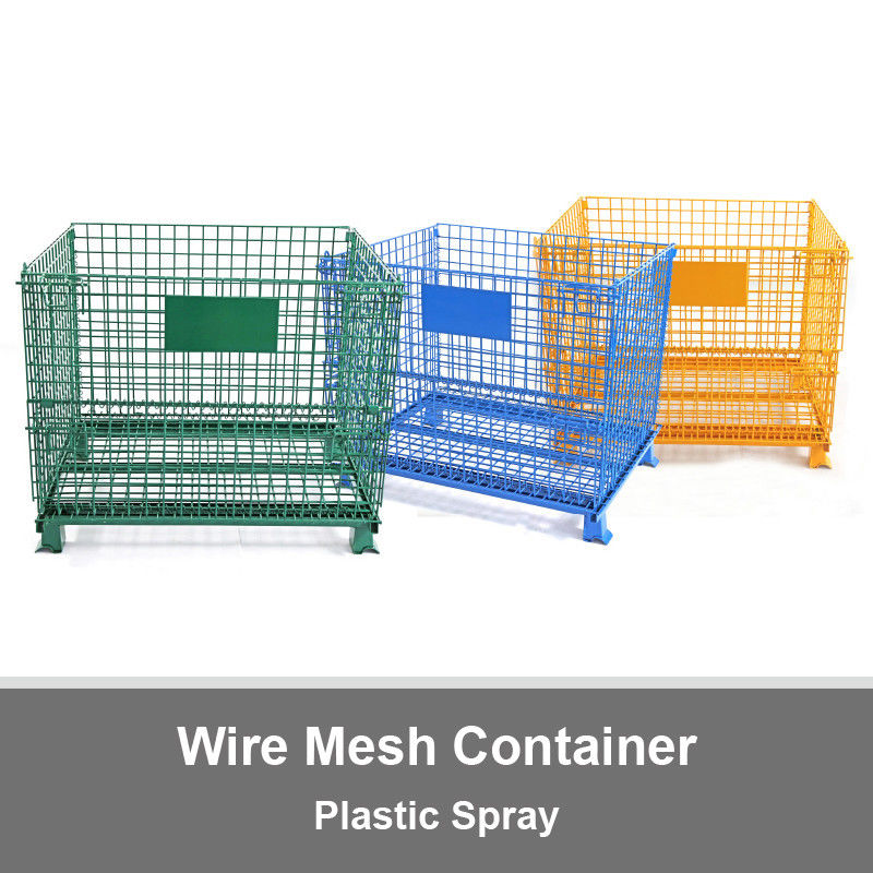 Plastic Spray Wire Mesh Container Foldable Wire Mesh Container Cage ...